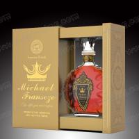 China Custom Matt Gold Printed Logo Wine Gift Drawer Box For Brandy Whisky Packaging for sale