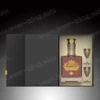 China Custom Luxury Matt Black Rigid Cardboard Liquor Packaging Boxes With Two Cups for sale