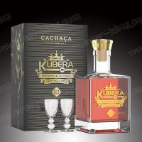 China Custom Luxury Matt Black Rigid Cardboard Liquor Packaging Boxes With Two Cups for sale