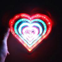 China Motorcycle 12V LED Seven Colored Light Love Peach Rear Tail Burst Flashing Light for sale