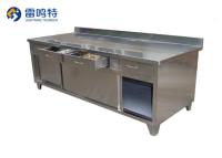 China Laboratory Wheeled Stainless Steel Workbench Two Tier With Drawers for sale