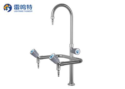 China SUS304 Lab Sink Faucet Three Gooseneck For Laboratory Bench for sale