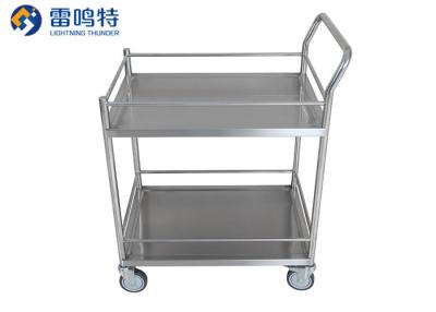 China Two Layers 250 Kg/M2 Mobile Lab Carts Stainless Steel 304 With Wheels for sale