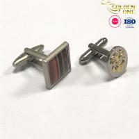 China Laser Logo Shirt CuffLinks , Gold Silver Cufflinks Soft Enamel Metal Blank Shiny for sale