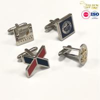 China Laser Logo Shirt CuffLinks , Gold Silver Cufflinks Soft Enamel Metal Blank Shiny for sale