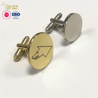 China Laser Logo Shirt CuffLinks , Gold Silver Cufflinks Soft Enamel Metal Blank Shiny for sale