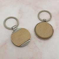 China Hot Sale Custom design customized laser logo keyring  promotion business gift blank Metal wooden keychains for sale