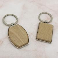 China Hot Sale Custom design customized laser logo keyring  promotion business gift blank Metal wooden keychains for sale
