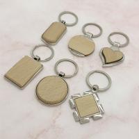 China Hot Sale Custom design customized laser logo keyring  promotion business gift blank Metal wooden keychains for sale