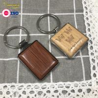 China Engraved Name Wooden Keychain , Blank Embossed Wooden House Keychain for sale