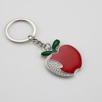 China High quality wholesales Cute Design Custom Apple Shape Nickel Plated  enamel Metal Keychain for sale