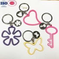 China Manufacturer New design translucent enamel transparent custom Nickel 2D Cute hard enamel plant flower shape metal Keychain for sale