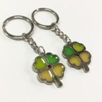 China Manufacturer New design translucent enamel transparent custom Nickel 2D Cute hard enamel plant flower shape metal Keychain for sale