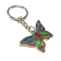 China Manufacturer New design translucent enamel transparent custom Nickel 2D Cute hard enamel plant flower shape metal Keychain for sale