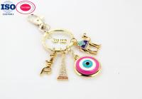 China Low Price Accessories Enamel Keyring Shiny Gold Plated add Fake Diamond Letter Heart shape Burj Khalifa Tower Souvenir Keychain for sale
