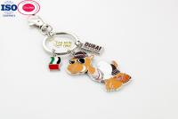 China Low Price Accessories Enamel Keyring Shiny Gold Plated add Fake Diamond Letter Heart shape Burj Khalifa Tower Souvenir Keychain for sale
