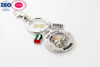 China Low Price Accessories Enamel Keyring Shiny Gold Plated add Fake Diamond Letter Heart shape Burj Khalifa Tower Souvenir Keychain for sale