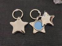 China Hot Sale Personalize Promotion Gift Five Pointed Star Shaped Metal Keychain Star Two-piece Combination Keychain for sale