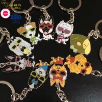China Hot Sale Soft Enamel Animal Shape Keyring Custom 3D Shoes Color Cute Keychain Glitter Epoxy Cartoon Metal Key Tag For Kid for sale