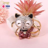 China Cute Lucky 12 Zodiac Mouse Keychain Crystal Enamel Handbag Mice Keyring Charm Rat Cat Animal Jewelry Gift Metal Key Chain for sale