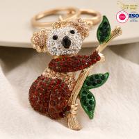 China Hot Sale Cute Crystal Rhinestone Koala Bear Animal Keychain Women  Key Ring Holder Bag Accessories Keychains For Gift for sale