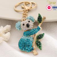 China Hot Sale Cute Crystal Rhinestone Koala Bear Animal Keychain Women  Key Ring Holder Bag Accessories Keychains For Gift for sale