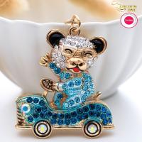 China Hot  Sale Custom Koala Pink Bear Tree Charm Lovely Jewelry Keychain Anime Shiny Gold Cute Animal Tiger Key Ring For Women Bag for sale