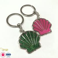 China Enamel Personalized Metal Keychain Round Double Sided Chrome Plated Circle for sale