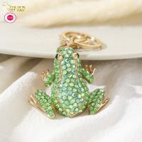 China Diamond Hanging Ornaments Animal Cute Metal Creative Gift Keychain Frog Pendant for sale
