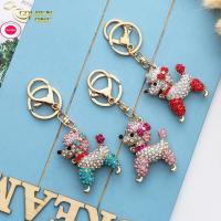 China Metal Custom Car VIP Bag Pendant Small Gift Keychain Colored Diamond Cute Puppy Creative for sale