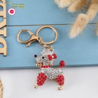 China Metal Custom Car VIP Bag Pendant Small Gift Keychain Colored Diamond Cute Puppy Creative for sale