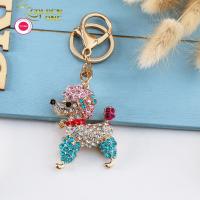 China Metal Custom Car VIP Bag Pendant Small Gift Keychain Colored Diamond Cute Puppy Creative for sale