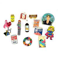 China Lovely Fill In Color Metal Lapel Pins Custom Logo Western Brooches Cartoon Badges for sale