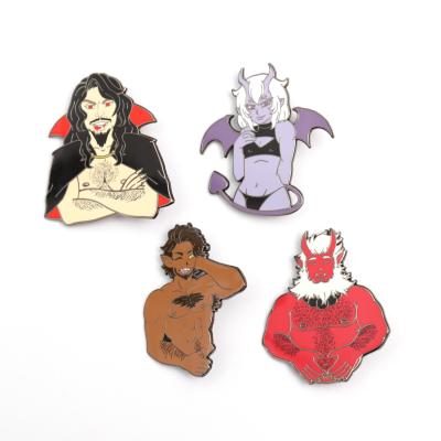 China hot sale customized design hard enamel collar lapel pin hard anime pin badge for sale