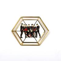 China Factory Direct Sale Shiny Gold EXO Lapel  Pin Merchandise Garment Accessories Paint Metal Pins for sale