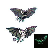 China Special Design Souvenir Bat Glow In Dark Enamel Metal Lapel Pin Badge Customized Logo for sale