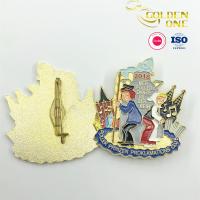 China Custom Shape Autism Metal Lapel Pins Black Nickel Plated Ukraine With Safety Clutch for sale