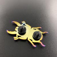China Zinc Alloy Metal Enamel Colorful Cockroach Animal Invertebrate Hexapod Insect Rainbow Plated Lapel Pin for sale