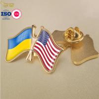China Printing Patriotic Collectible Pin Badges , Soft Enamel Cross Flag Lapel Pins for sale