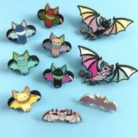 China Popular Selling wholesale Art Anime Cute Bat Cartoon Pin Dyed Black Soft Hard Enamel Metal  Badge for sale