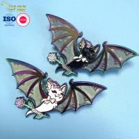 China Popular Selling wholesale Art Anime Cute Bat Cartoon Pin Dyed Black Soft Hard Enamel Metal  Badge for sale