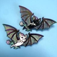 China Popular Selling wholesale Art Anime Cute Bat Cartoon Pin Dyed Black Soft Hard Enamel Metal  Badge for sale