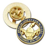 China Chaplain Badge Metal Lapel Pins Masonic Lions Birthday Souvenir Pin for sale