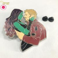 China Cartoon Mermaid Ocean Cute Animal Lapel Pin Custom Shaped Badge Metal Enamel For Souvenir for sale