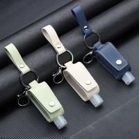China Factory Custom Promotion Gift portable bottle holder Leather Hand Sanitizer Holder Keychain for sale