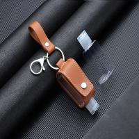 China Factory Custom Promotion Gift portable bottle holder Leather Hand Sanitizer Holder Keychain for sale