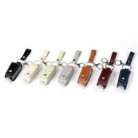 China Factory Custom Promotion Gift portable bottle holder Leather Hand Sanitizer Holder Keychain for sale