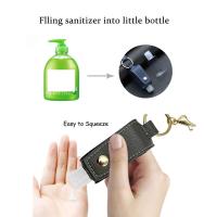 China Factory Custom Promotion Gift portable bottle holder Leather Hand Sanitizer Holder Keychain for sale