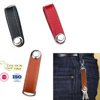 China Custom Leather Key Chain Business Car Compact PU Key Holder Organizer for sale