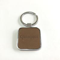 China Wholesale Promotional Gifts Custom Company Engraved Logo Personalized Key Ring Chain Designers Metal Pu Custom Leather Keychain for sale